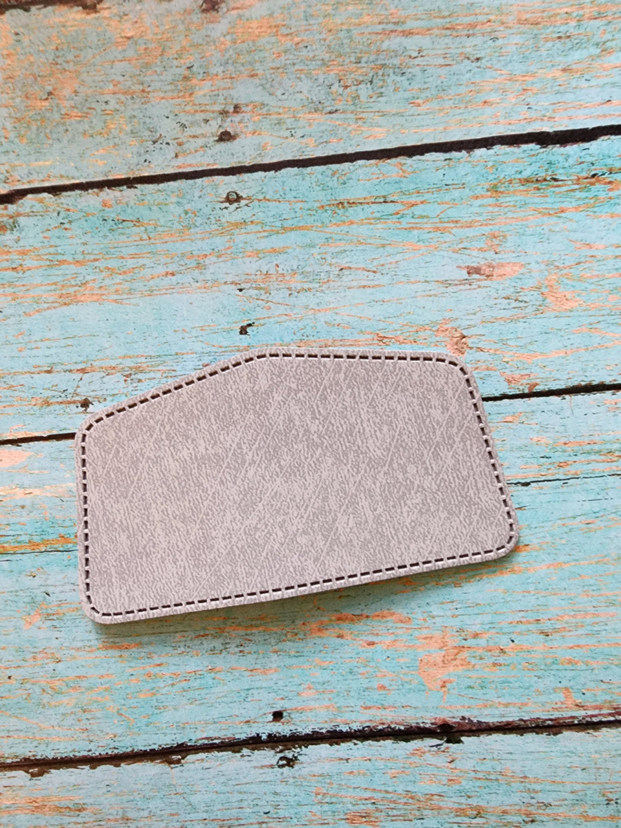 Half Hexagon Gray or Tan Faux Leather Hat Patch Sublimation Blank! PU – Sublimation Blanks Company