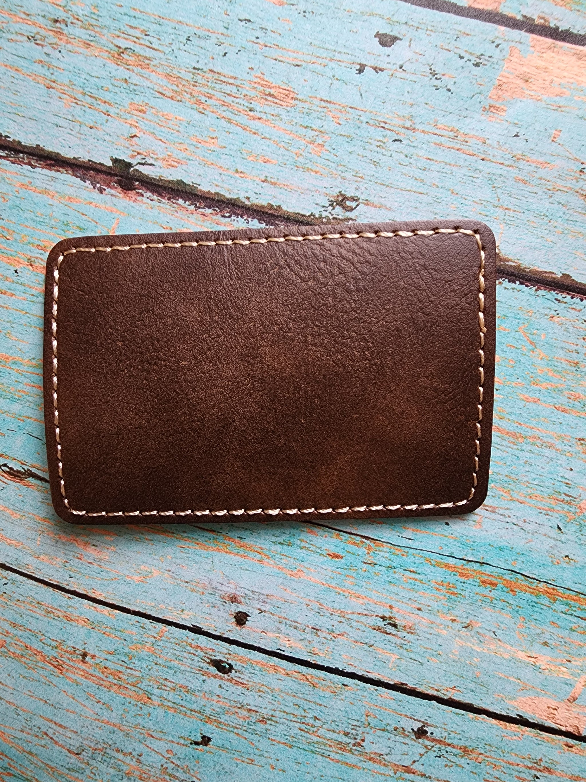 Vegan Faux Leather 2" x 3" Rounded Rectangle Hat Patch Blank! Laserabl ...