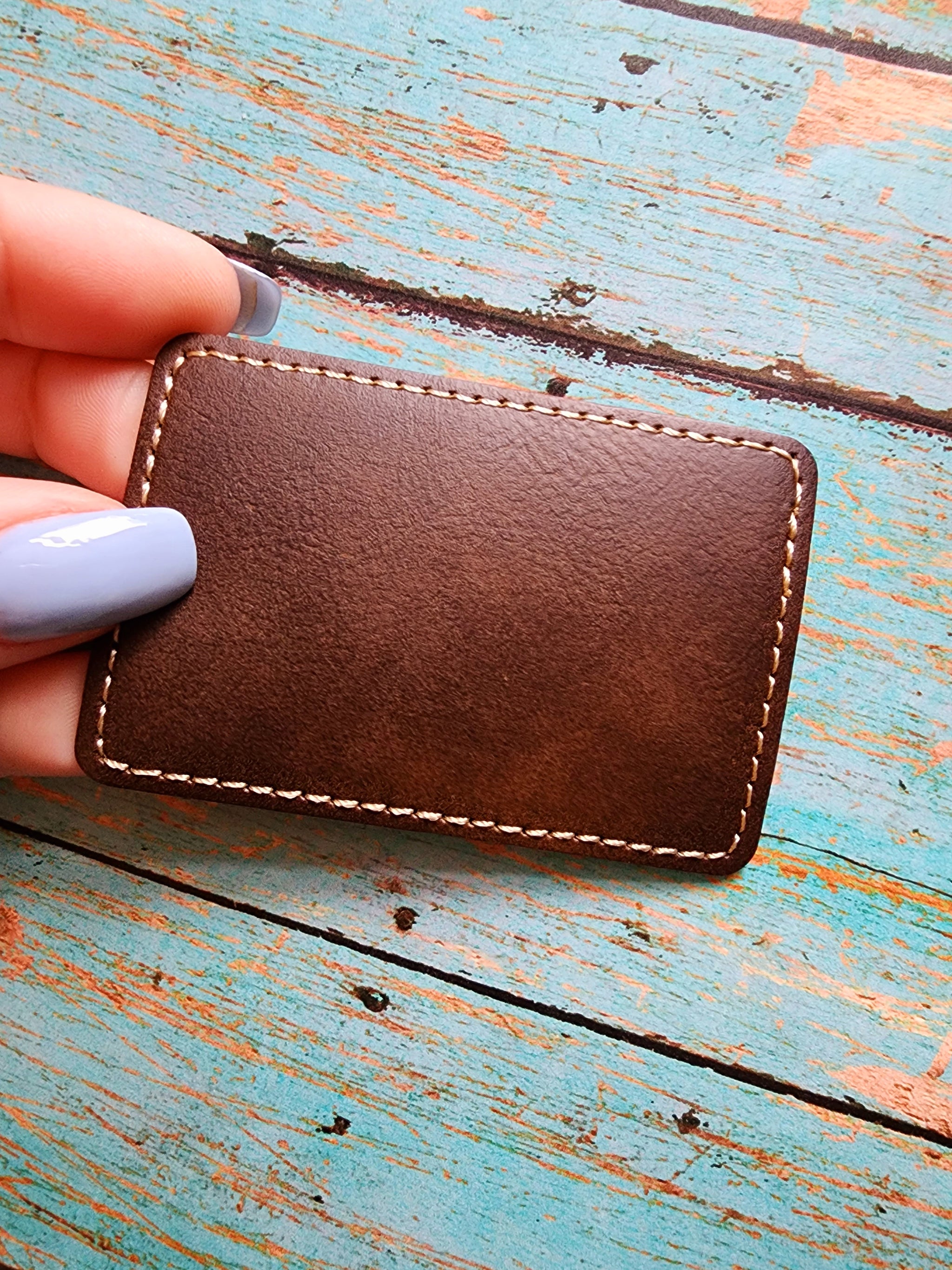 Vegan Faux Leather 2" x 3" Rounded Rectangle Hat Patch Blank! Laserabl ...