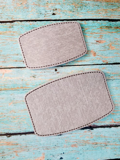 Retro Grey, Sandstone or Tan Leather Hat Patch Sublimation Blank! Roun ...
