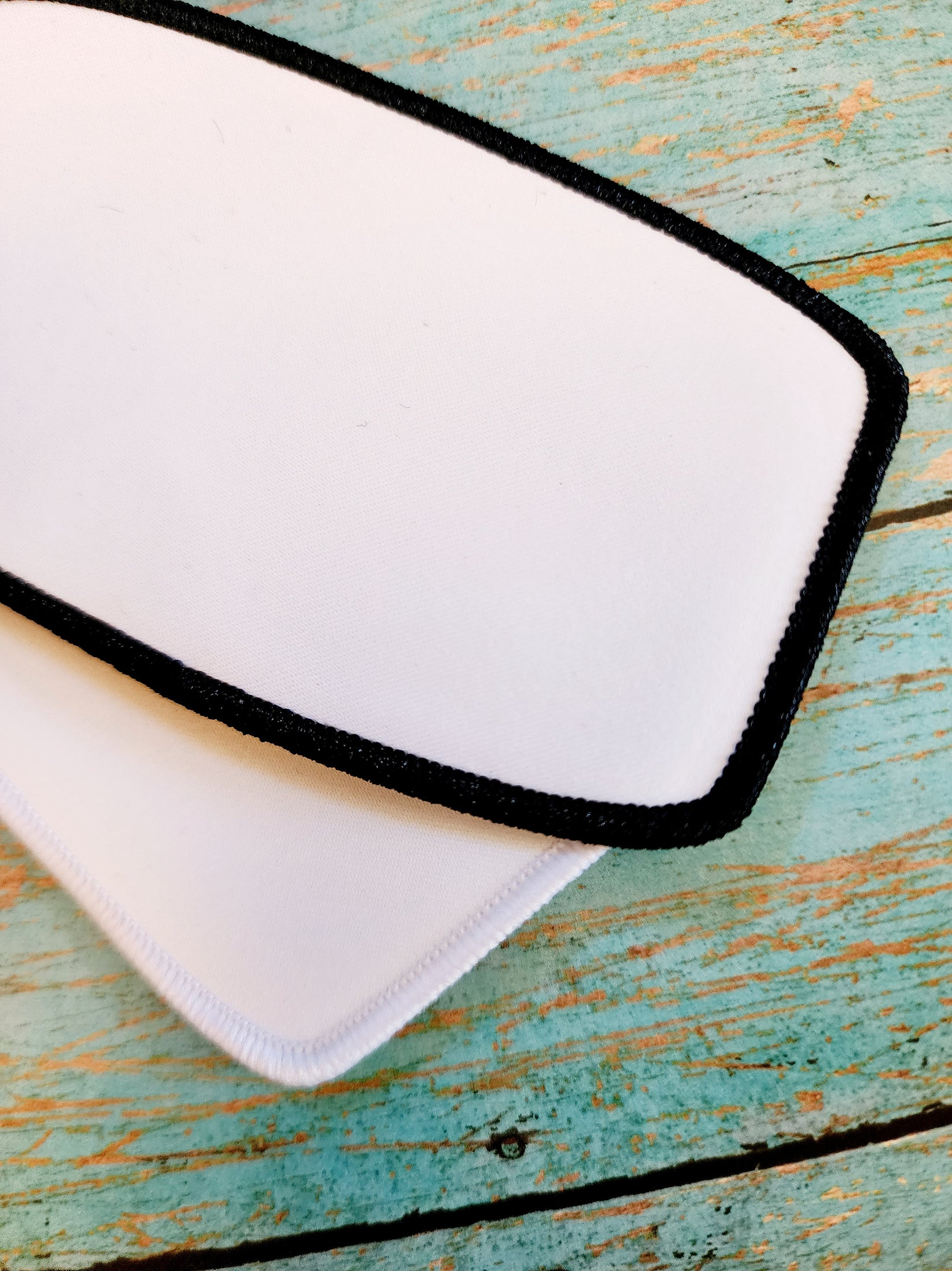 Rounded Rectangle Hat Patch Sublimation Blank with Black Trim ...