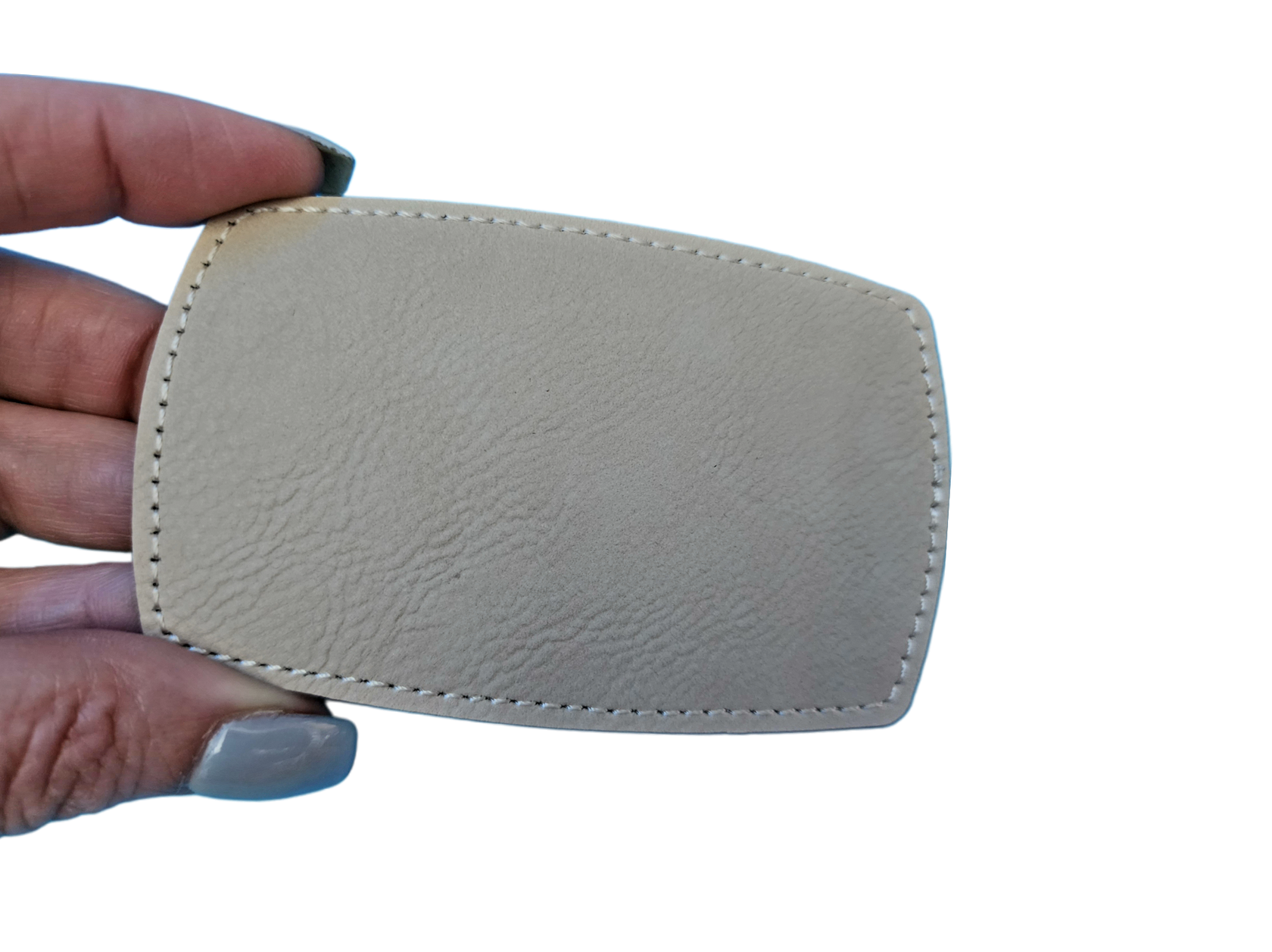 Vegan Faux Leather Large 2.5" x 4" Rounded Rectangle Hat Patch Blank ...