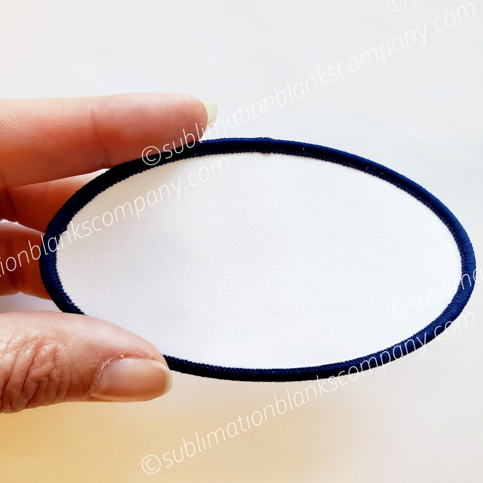 Oval Hat Patch Sublimation Blank with Navy Blue Trim – Sublimation ...