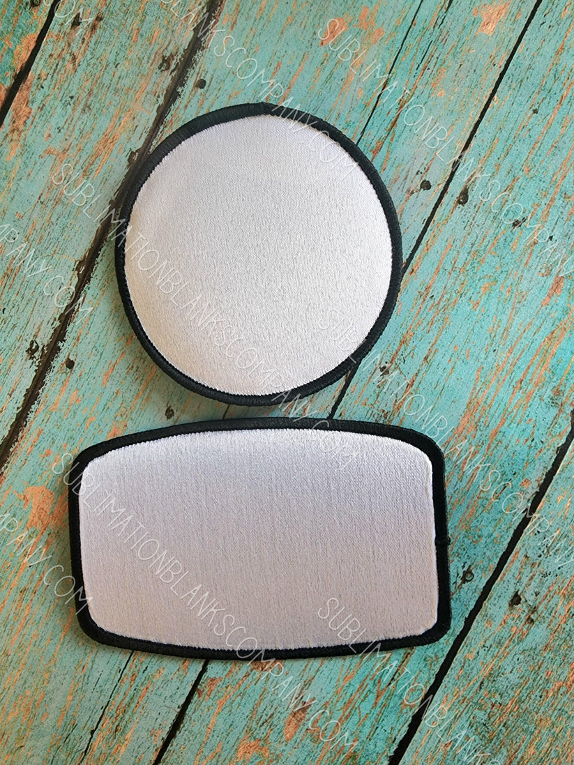 VELCRO Rounded Rectangle and Cirlcle Hat Patch Sublimation Blank! Poly ...