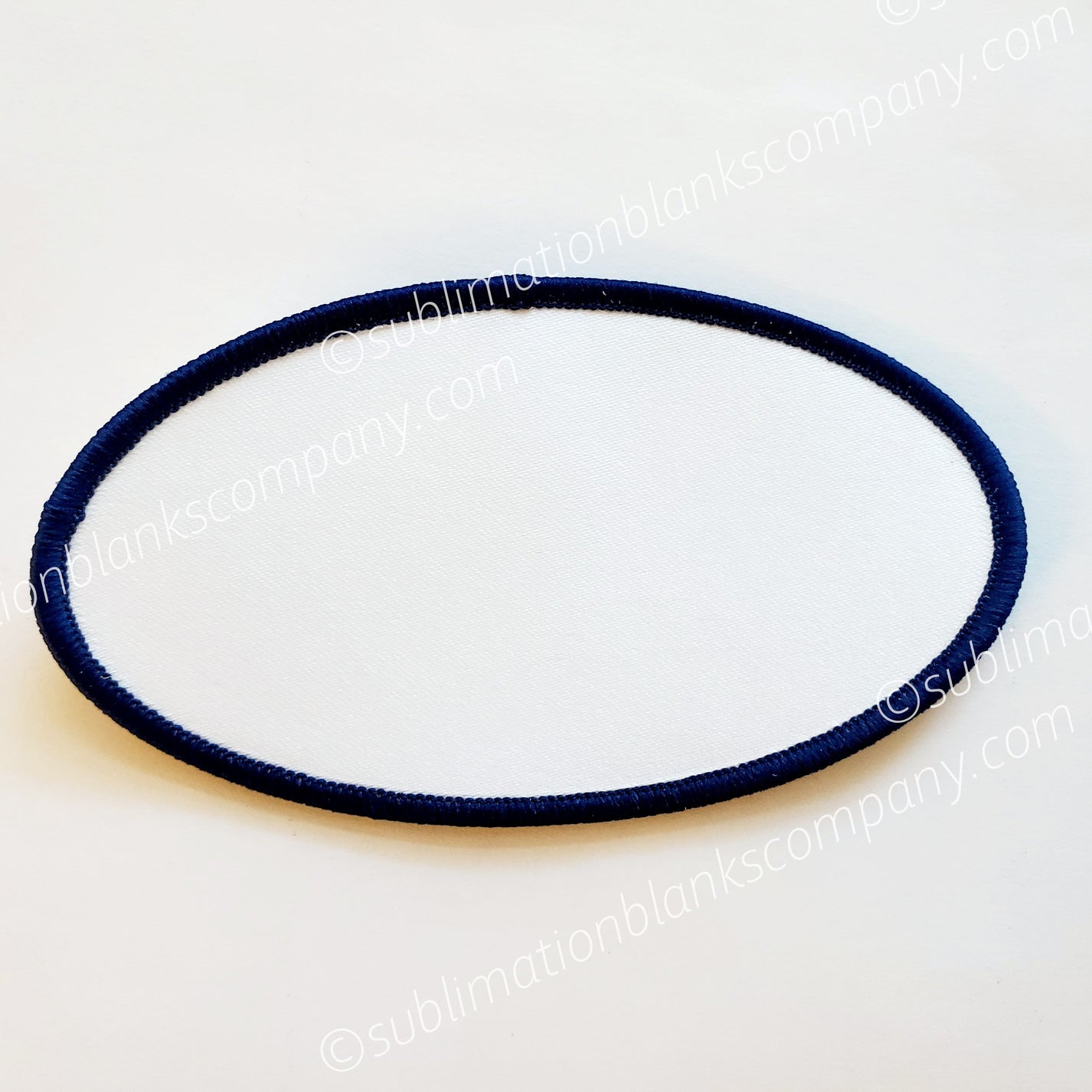 Oval Hat Patch Sublimation Blank with Navy Blue Trim – Sublimation ...