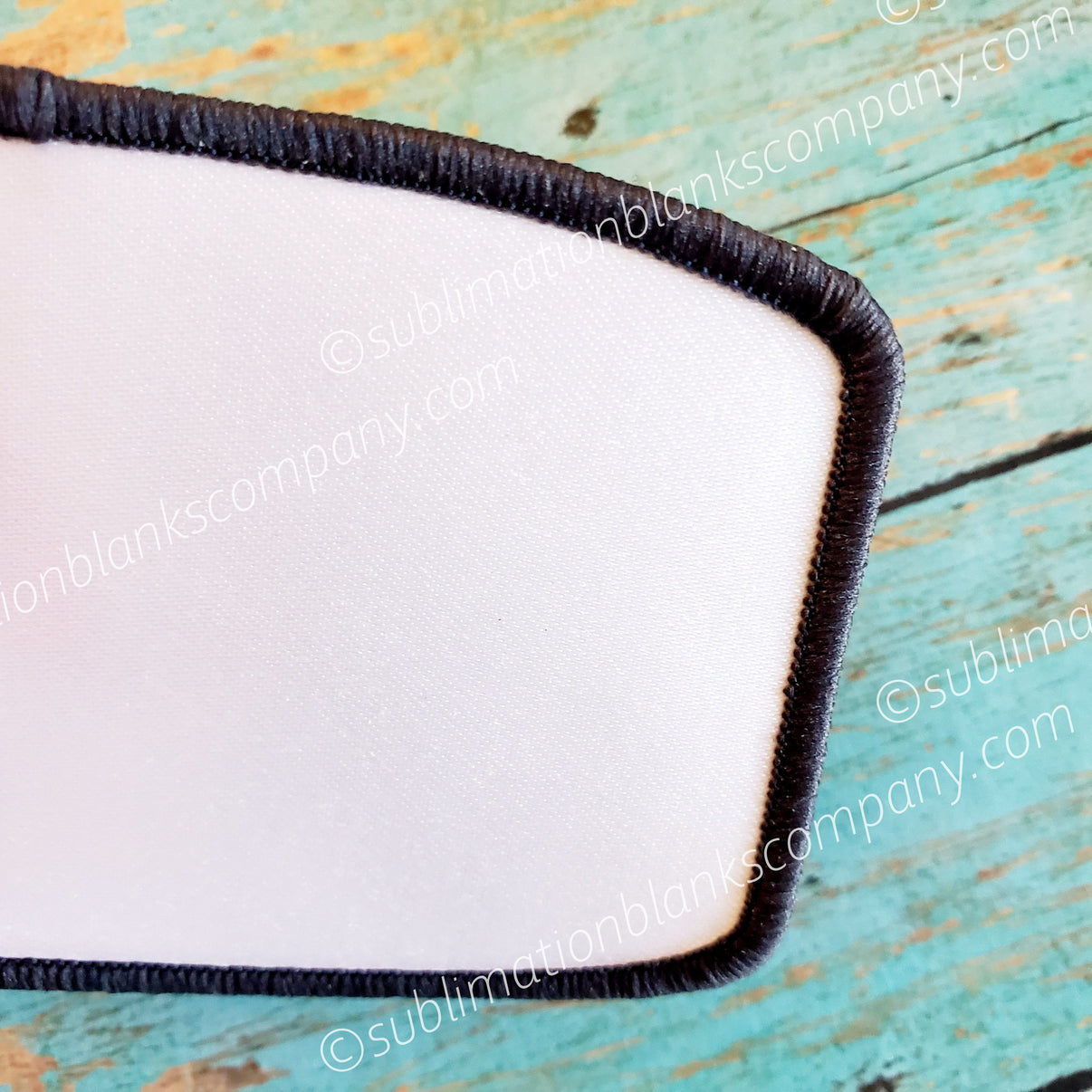 Rounded Rectangle Hat Patch Sublimation Blank with Black Trim ...