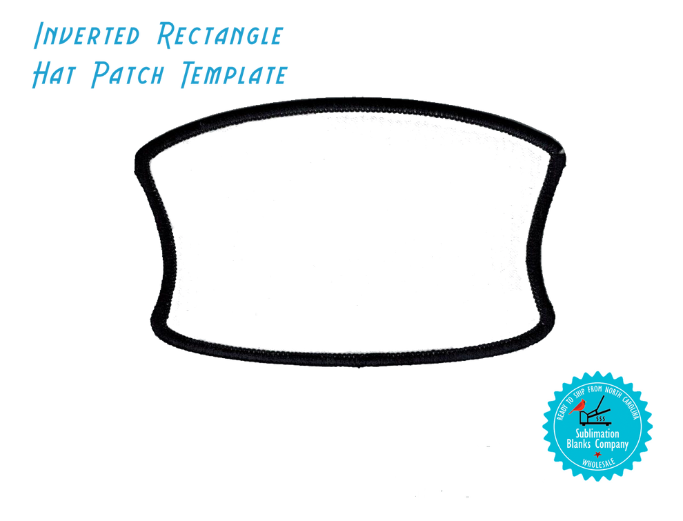 Inverted Rectangle Hat Patch Sublimation Blank with Black Trim ...