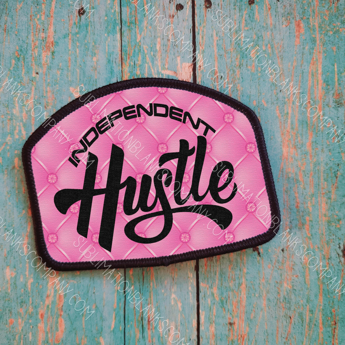 Rounded Top Rectangle Hat Patch Sublimation Blank with Black Trim ...